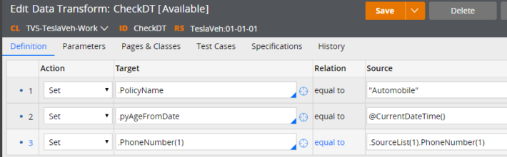 How to use data transform in Pega