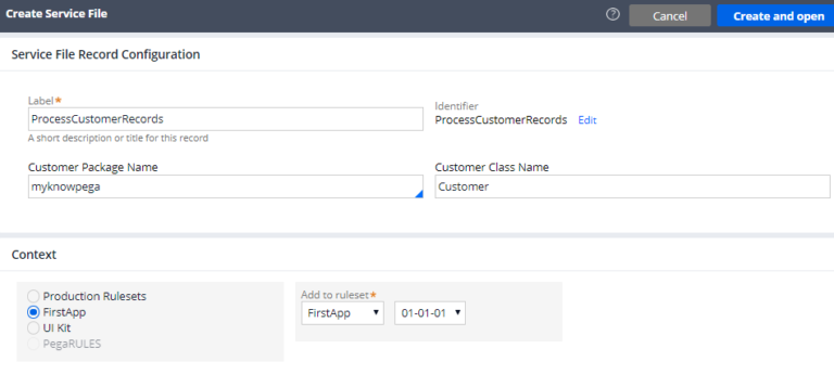Service File Configurations in Pega - MyKnowTech