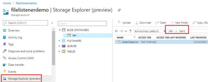 Pega file processing Azure storage files