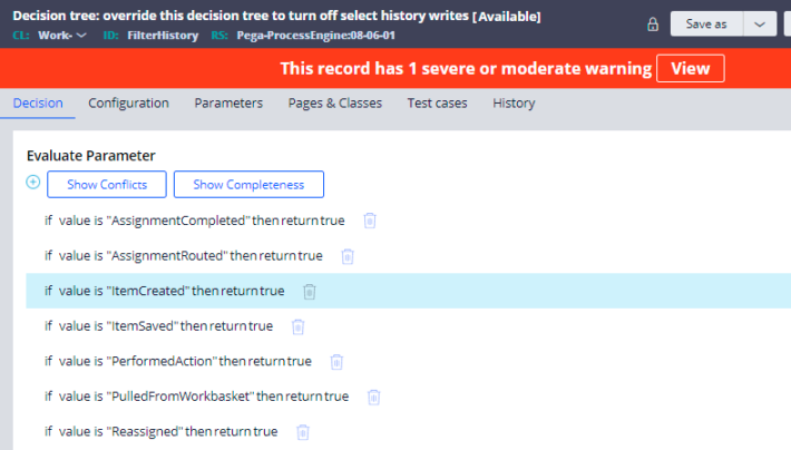 History writes and field level auditing in Pega