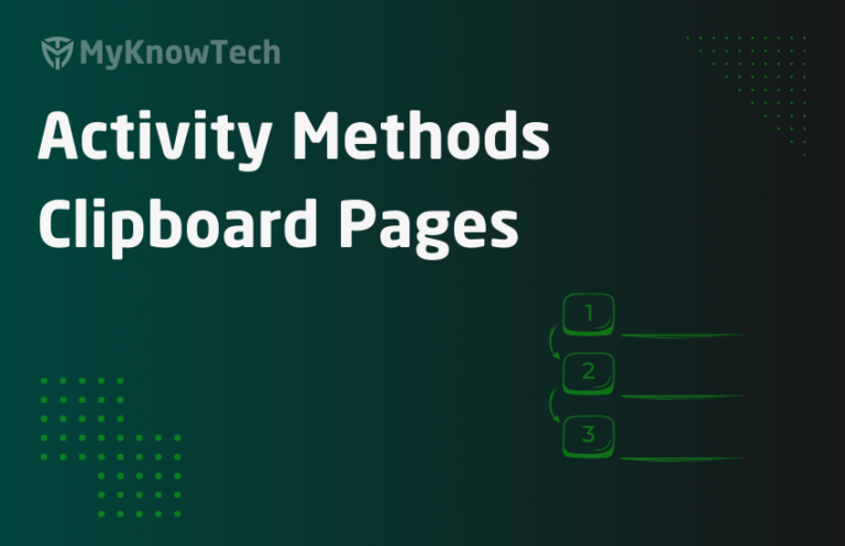 Activity Methods on Clipboard Pages - MyKnowTech
