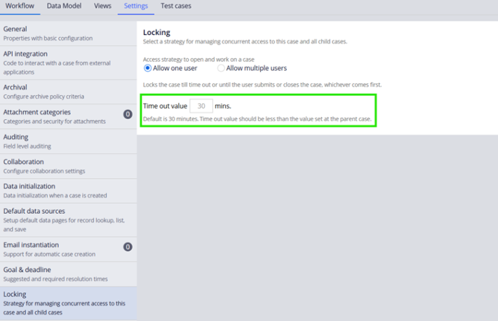 Locking mechanism in Pega