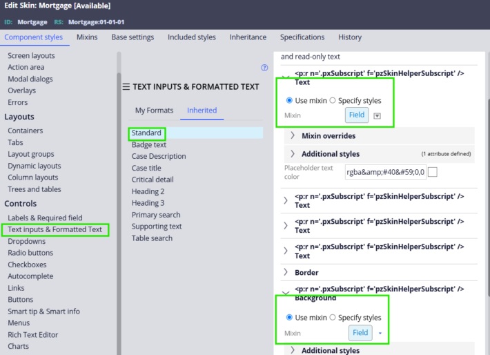 UI Skin - Formats and Mixins in Pega - MyKnowTech