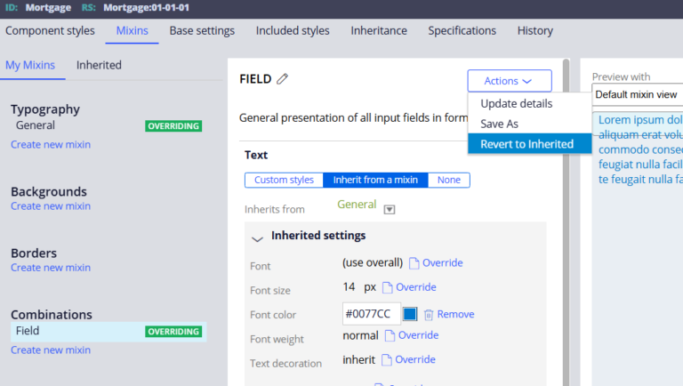 UI Skin - Formats and Mixins in Pega - MyKnowTech